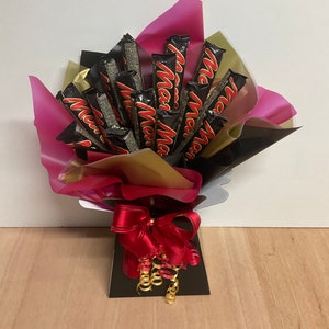 Mars Bar Chocolate Bouquet, Handmade Gift Hamper - Etsy UK