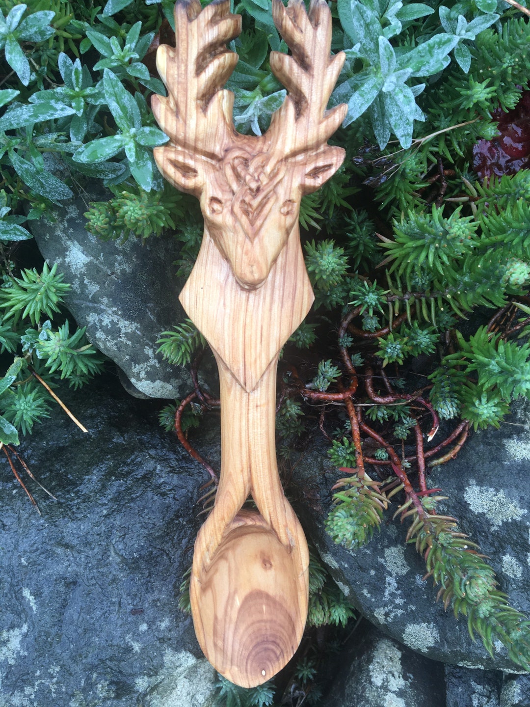 Ash Wood Stag Spoon Handcarved - Etsy