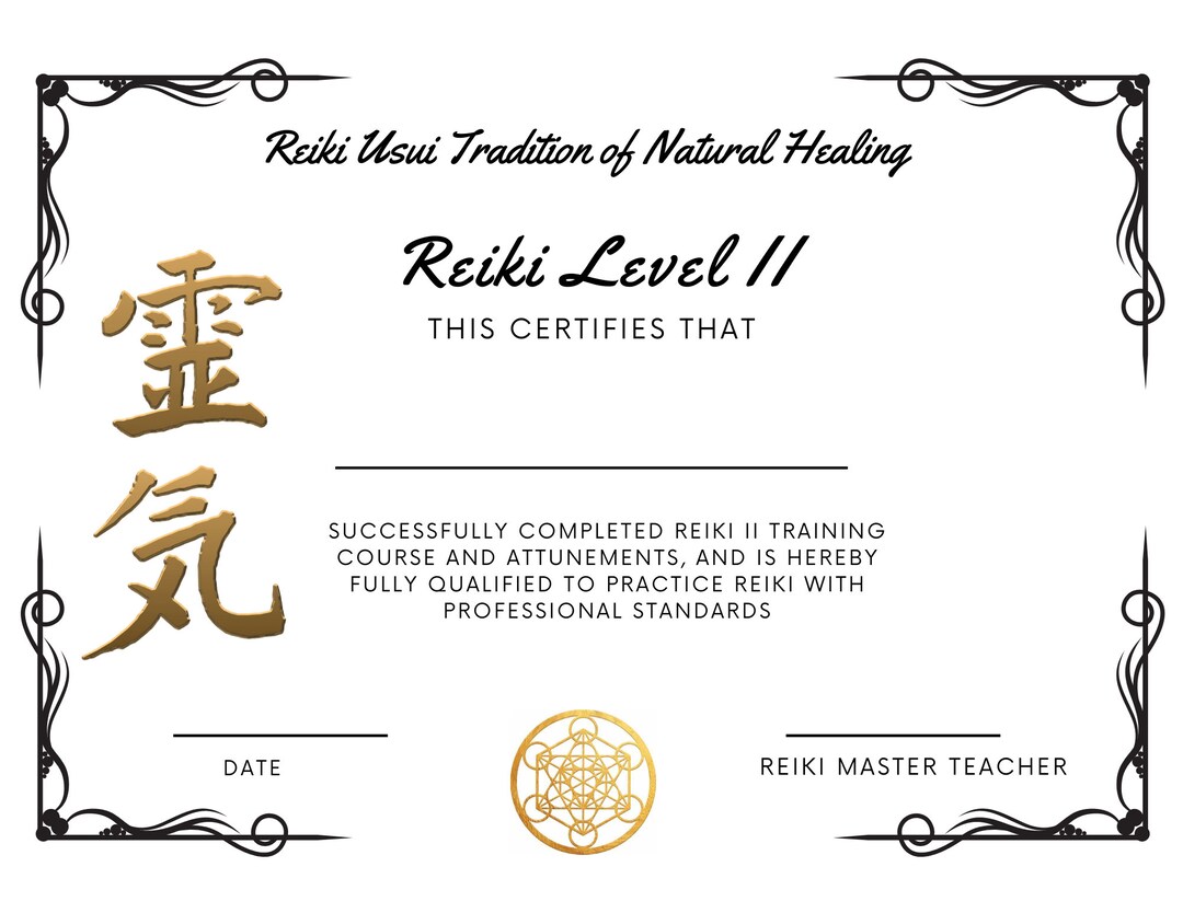 Reiki 2 Certificate - Etsy