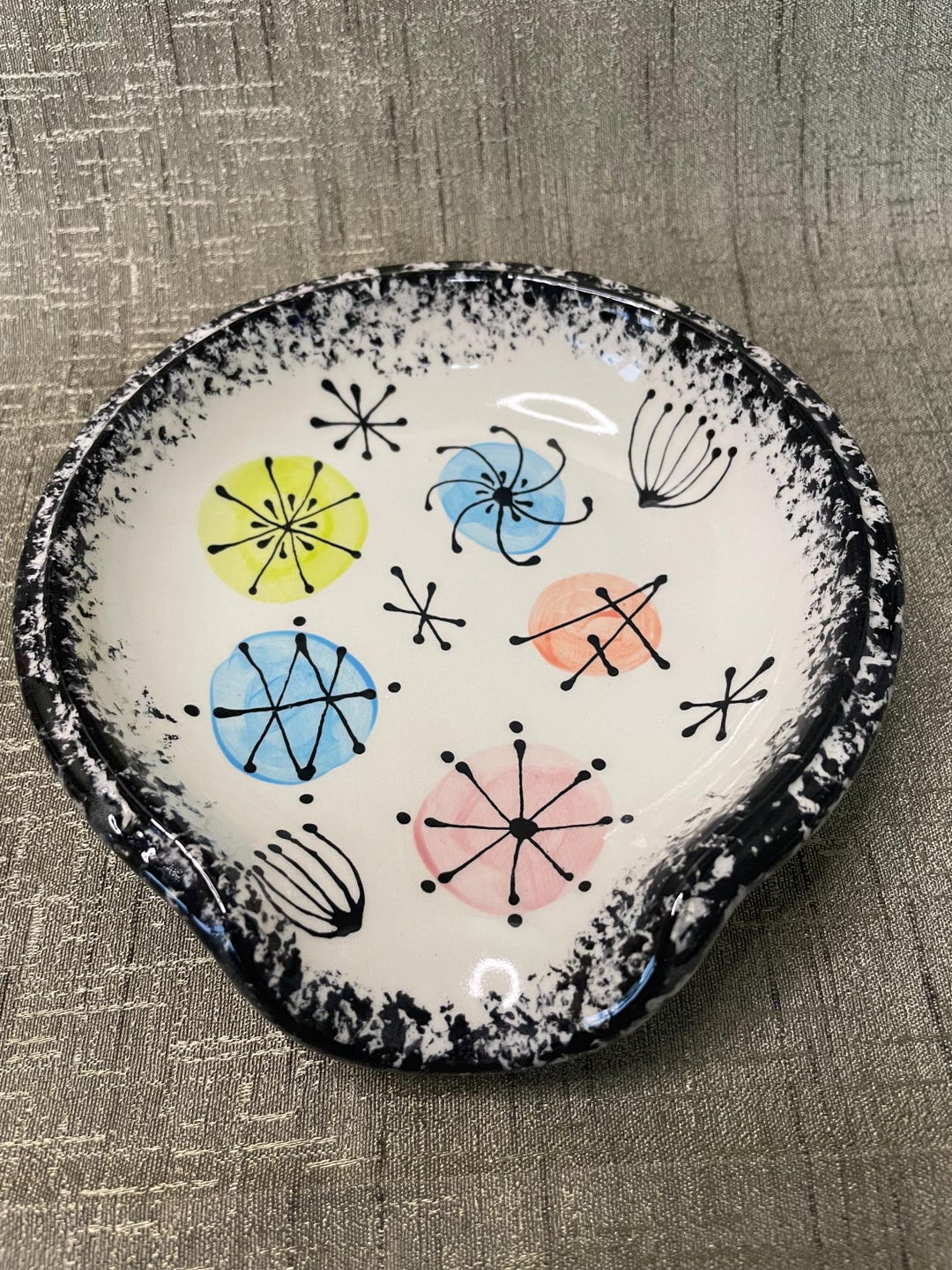 Hand Painted Retro Mid Century Modern Spoon Rest Stand - Etsy