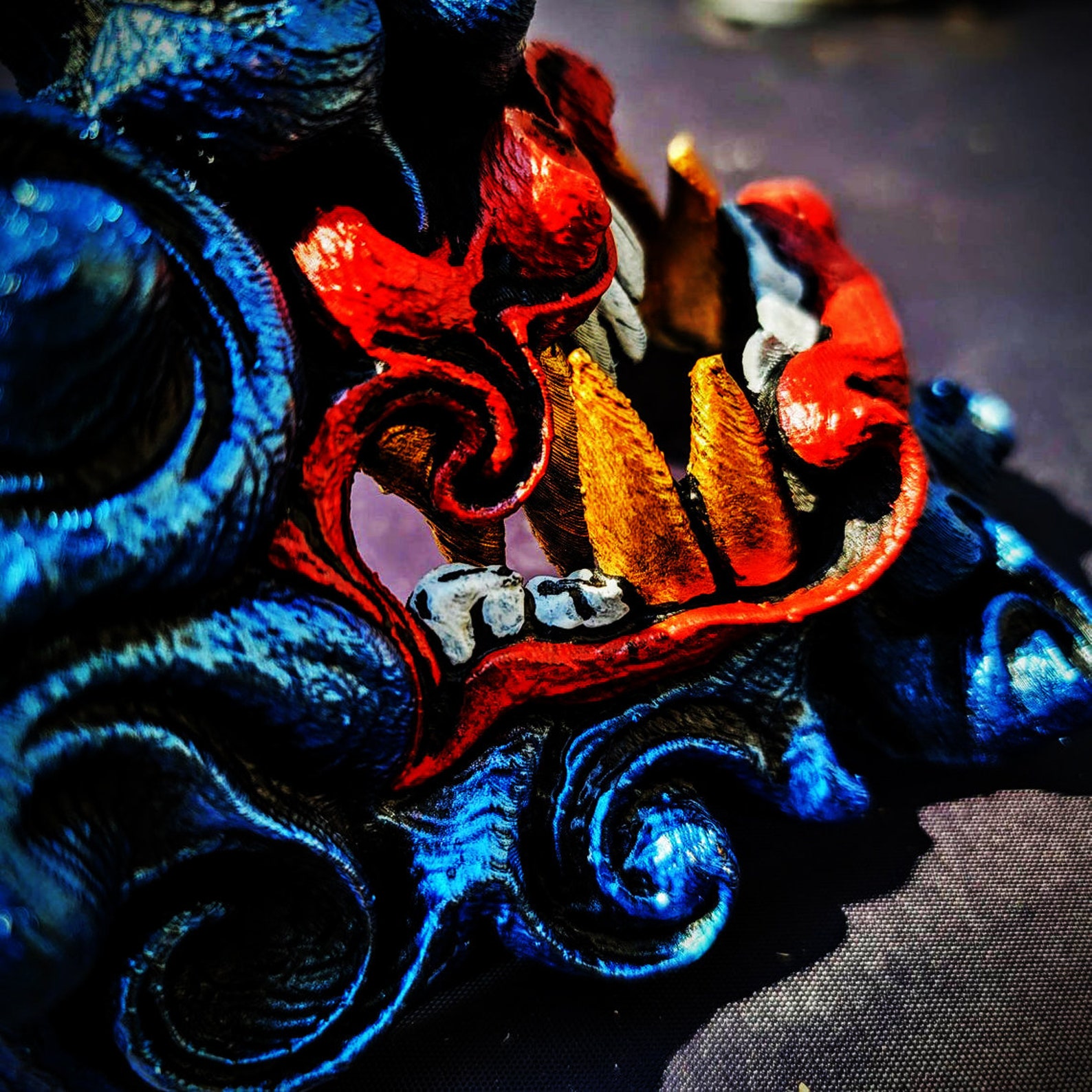 Custom Painted 3D Printed Japanese Blue Demon Oni Mask | Etsy