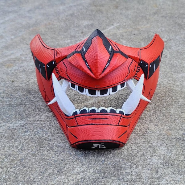 White Demon Mask - Etsy