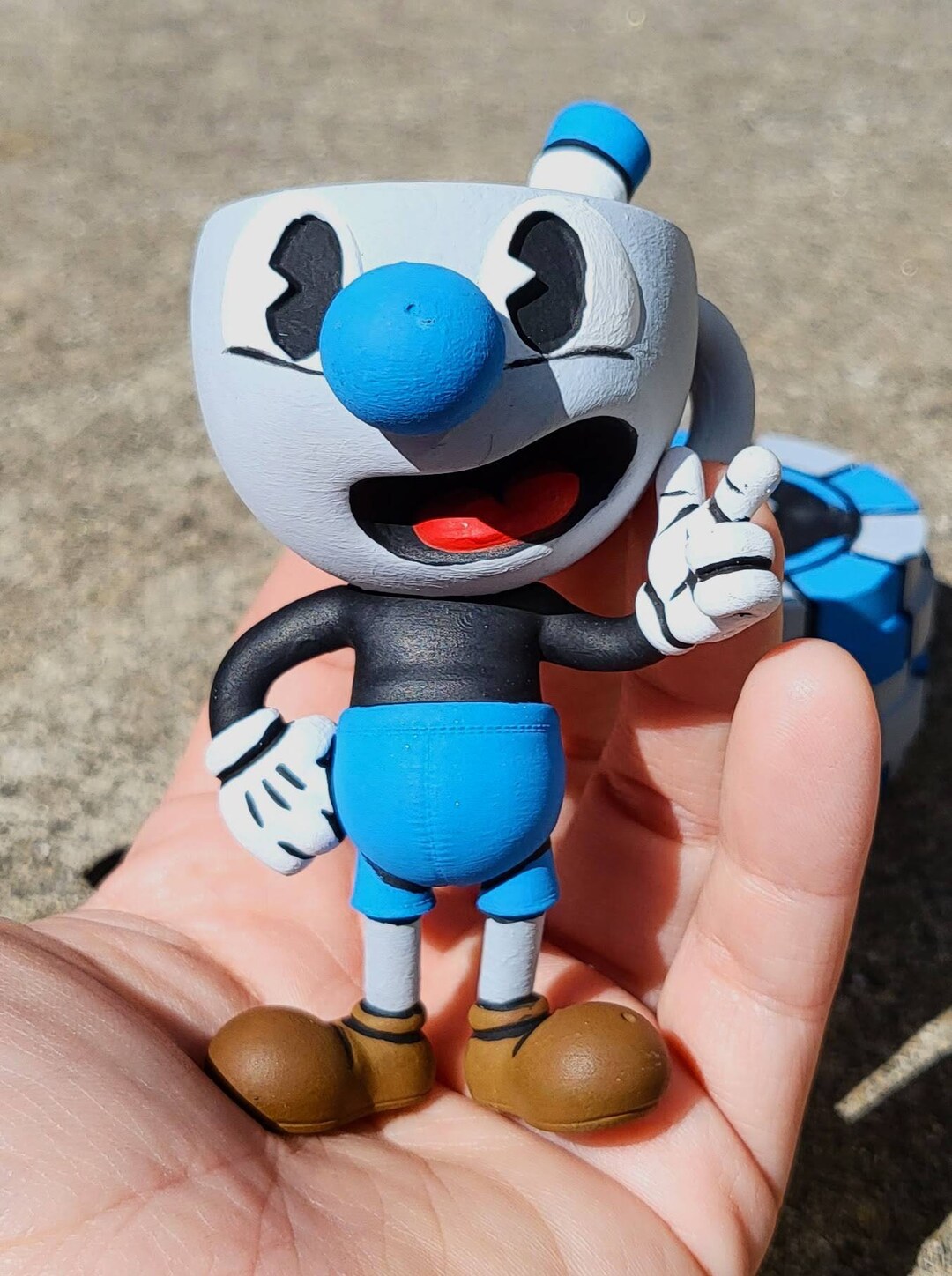 Mugman ( Stand or Diorama Available ): Cuphead Game Replica - Etsy