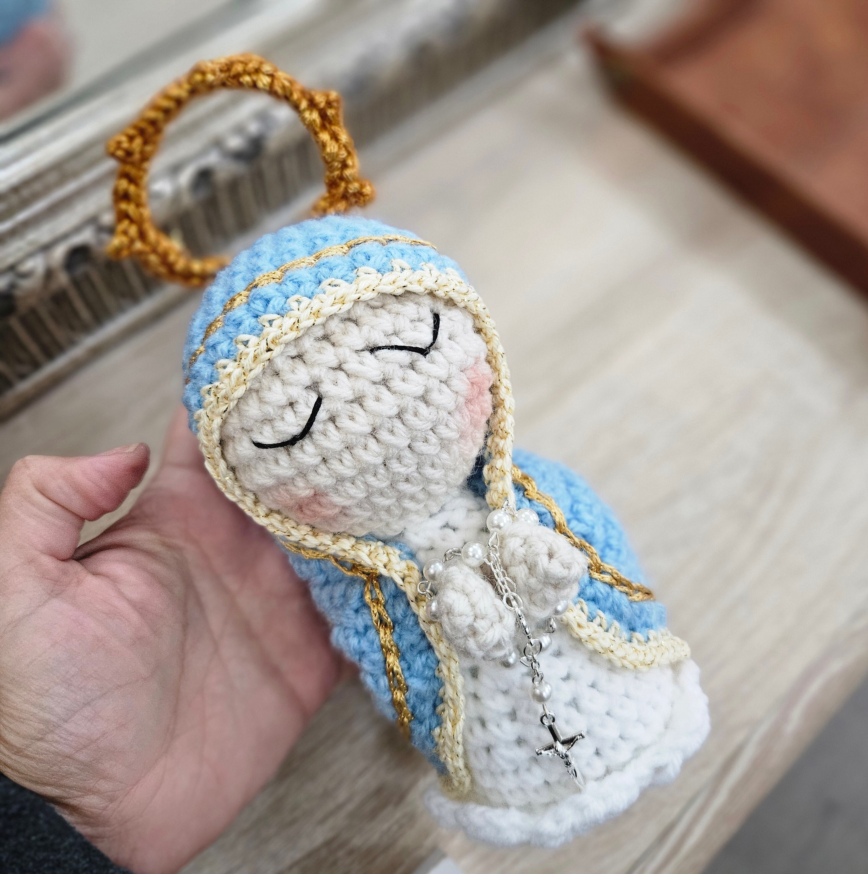 Blessed Virgin Mary Crochet Doll, Amigurumi Doll Mother Mary, Crochet ...