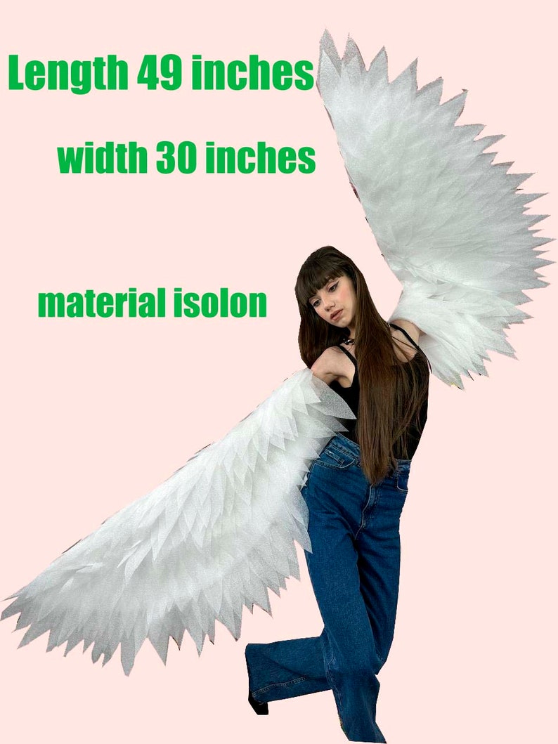 White Bird Arm Wings Bird Costume Cosplay Flexible Arm Wings Halloween ...