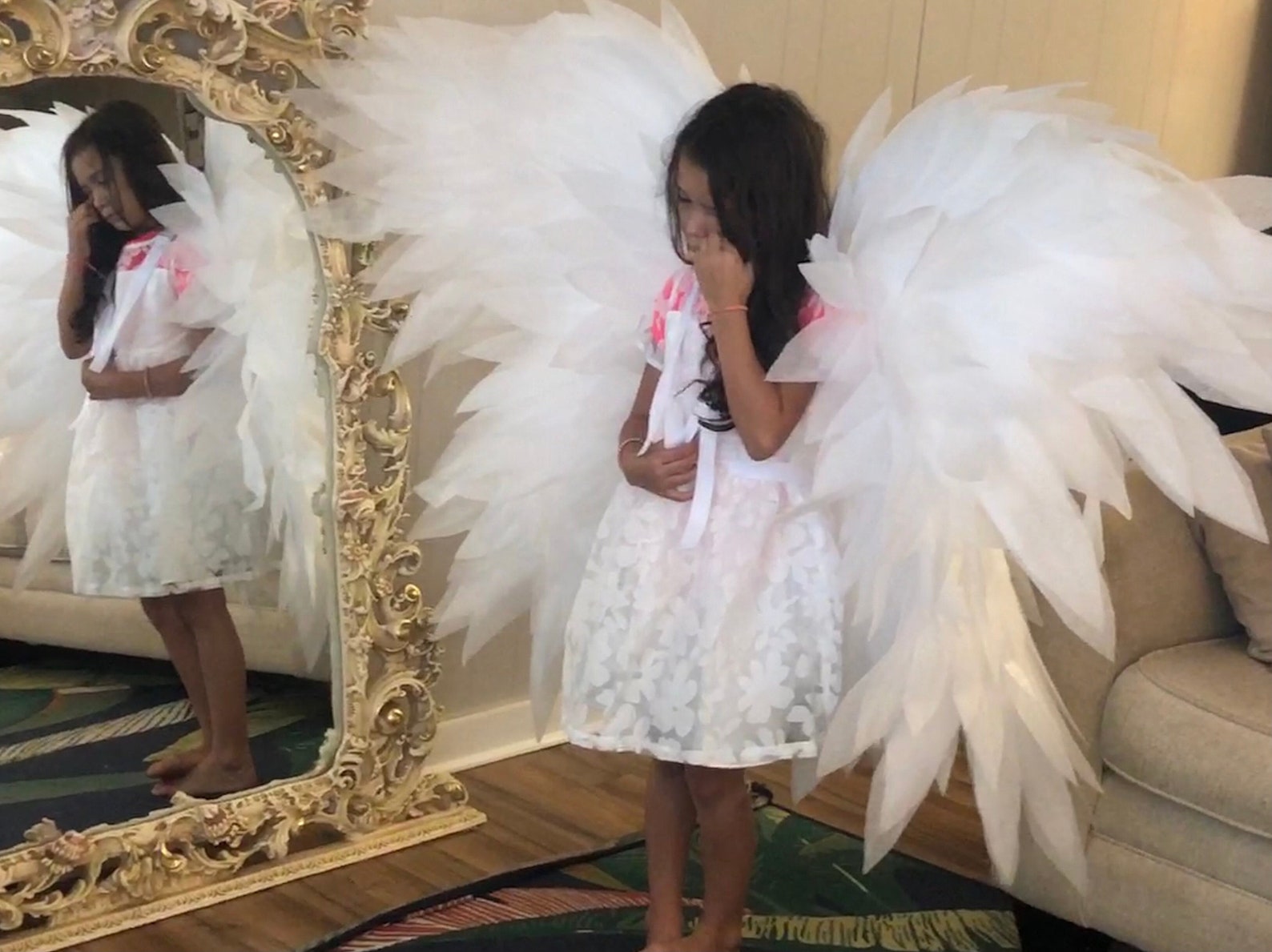 Angel Wings Costume Cosplay White Bird Wings Cosplay Birthday Outfit ...