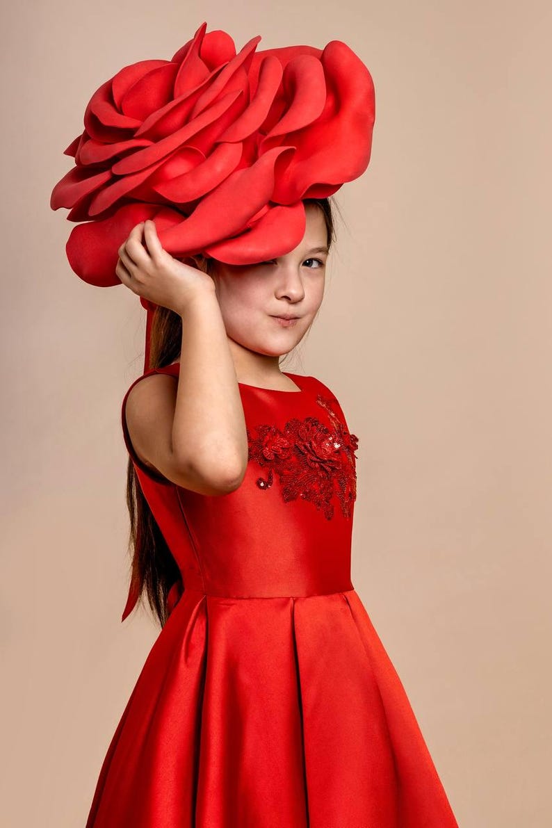 Headpiece Rose on the Head, Flower Hat,hair Accessories, Rose Hat, Rose ...