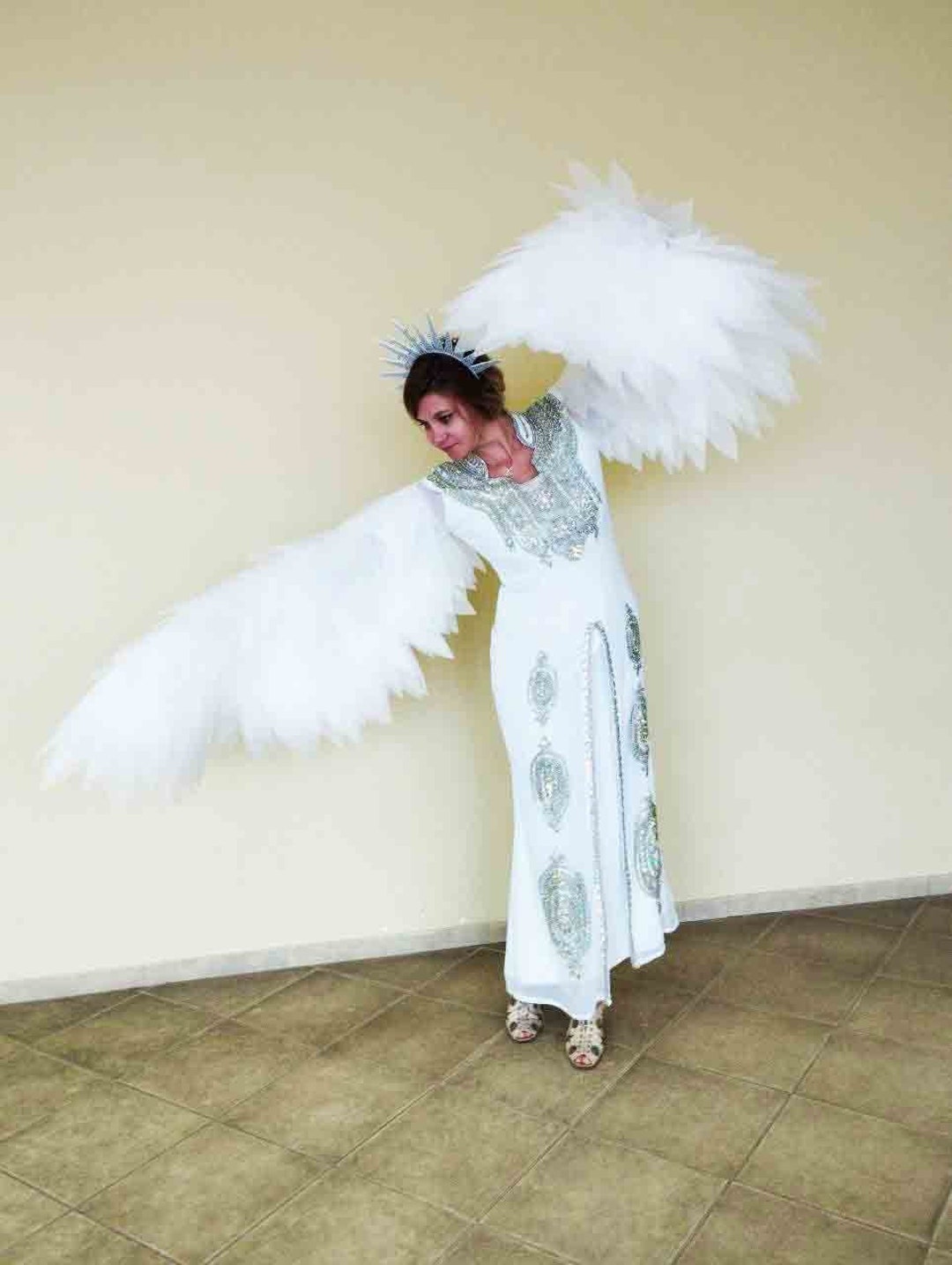 Bird Costume Wings Cosplay Moveable Wings White Angel for Women and ...