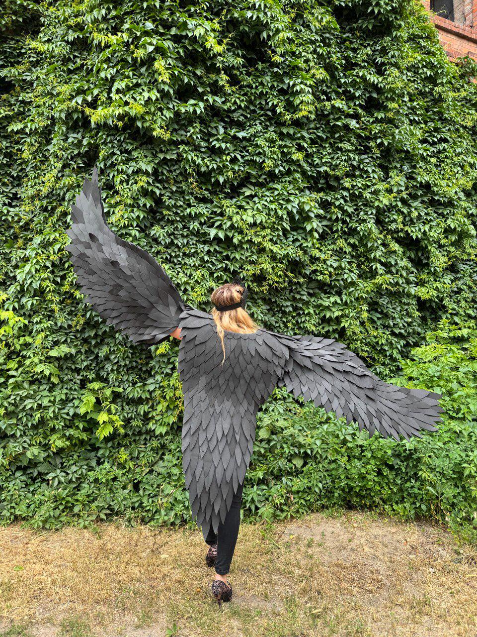 Black Angel Wings, Large Costume Wings, Fantasy Wing Props for ...