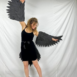 Black Angel Wings Costume Cosplay Props Devil Big Angel Wings Halloween ...