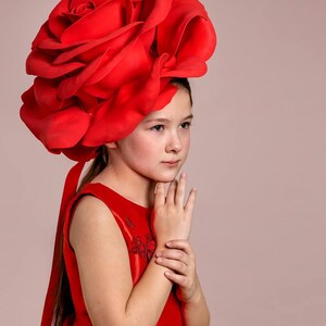 Headpiece Rose on the Head, Flower Hat,hair Accessories, Rose Hat, Rose ...