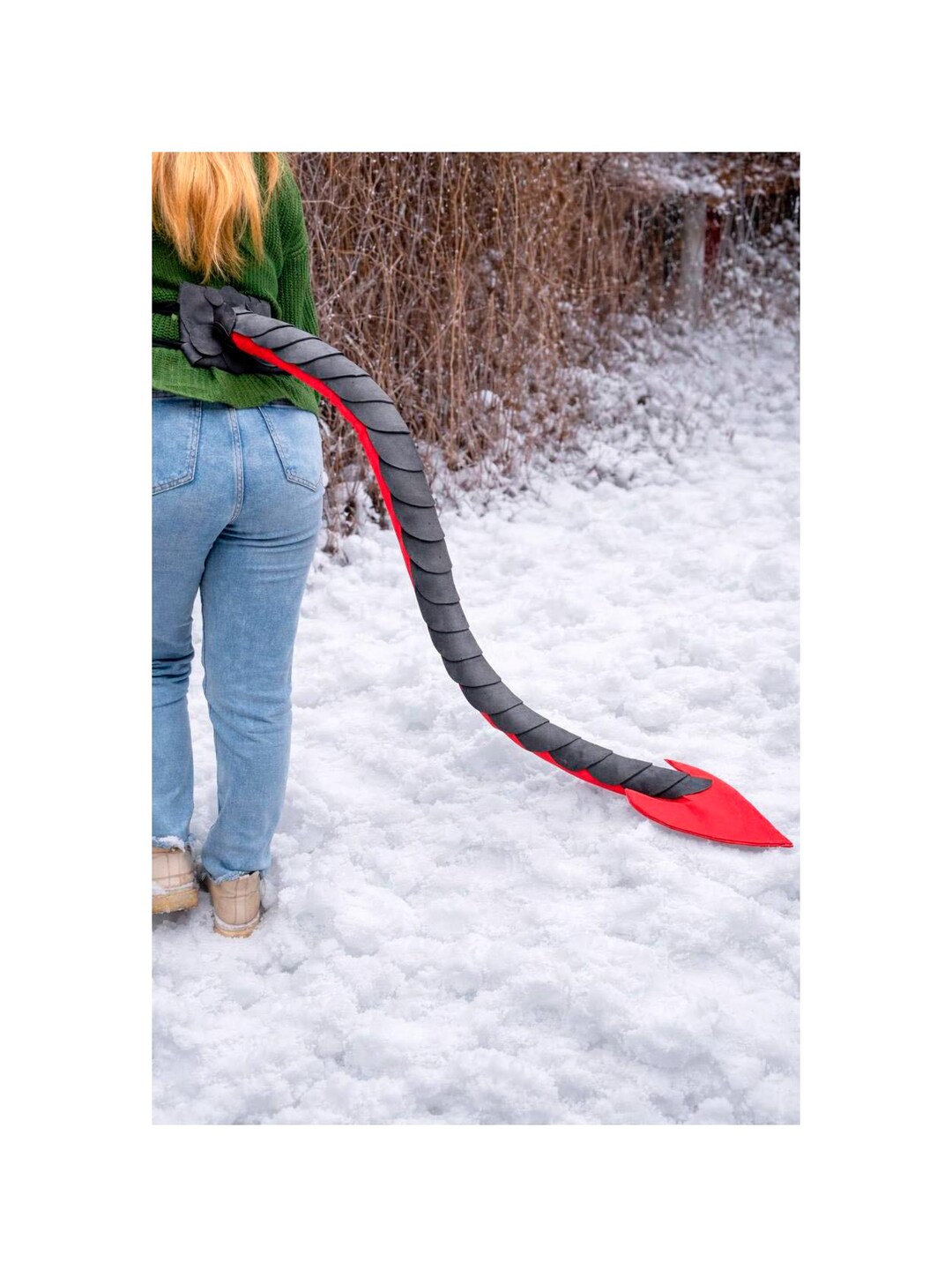 Demon Devil Tail for Cosplay, Fantasy Monster Costume Tail, Long Red ...
