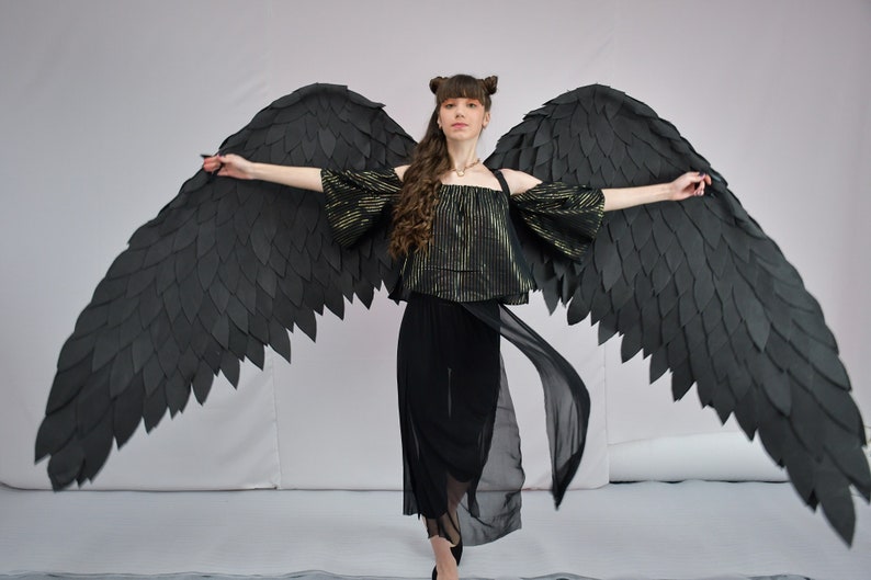 Black Angel Wings Carnival Costume Wings Photo Prop Halloween Costumes ...