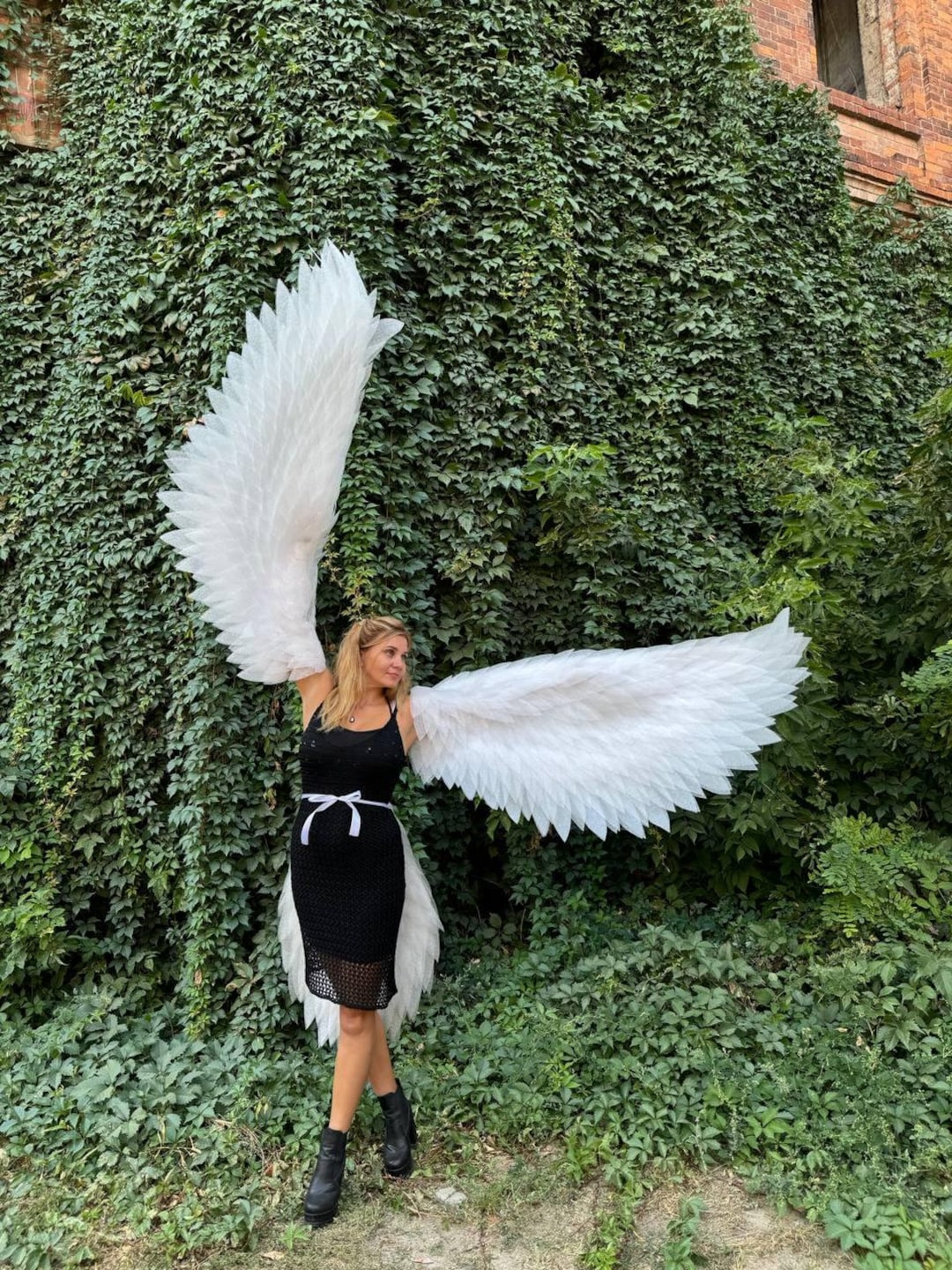 Bird Costume Wings Cosplay Moveable Wings White Angel for Women and ...