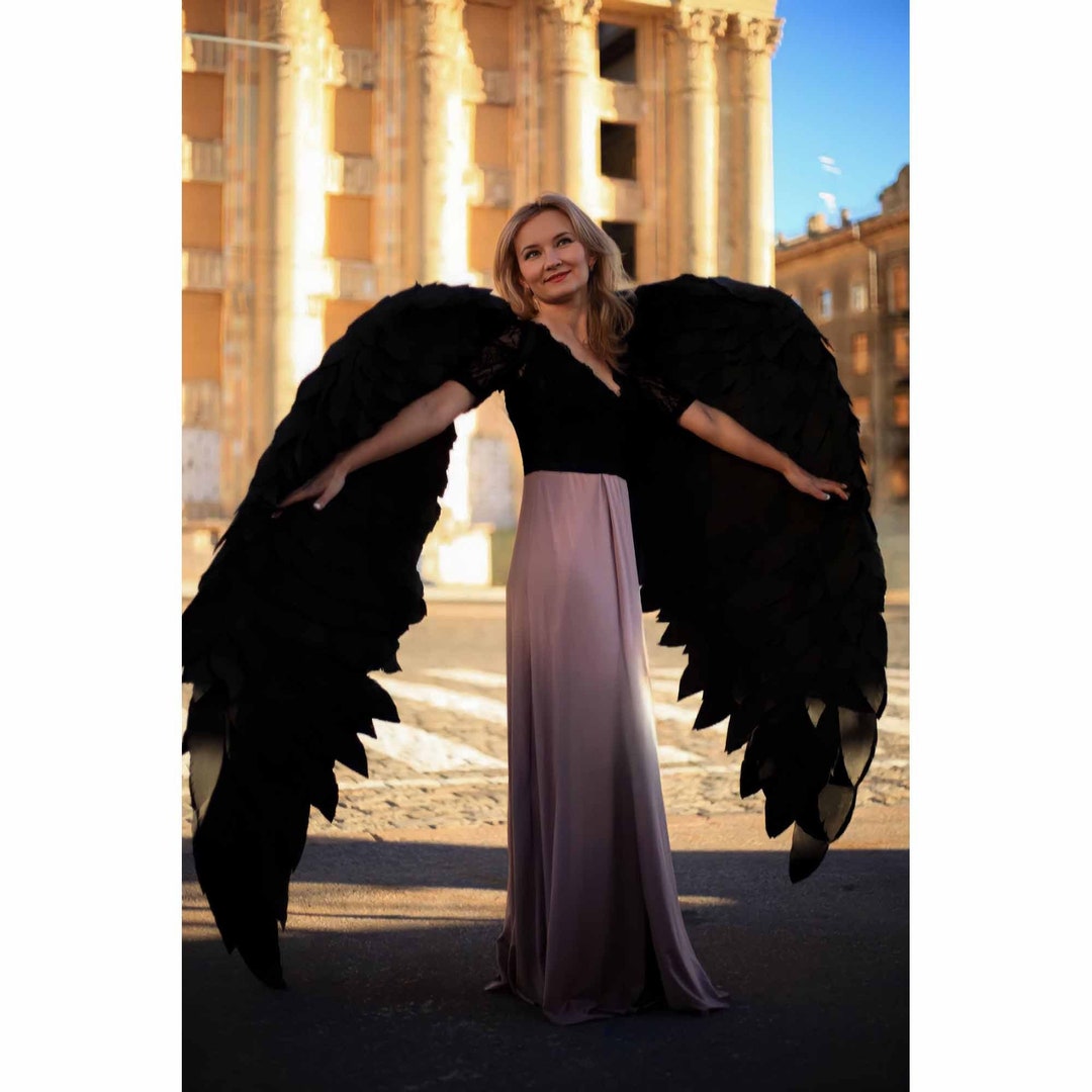 Devil Black Wings Angel Costume Adult Moveable Wings Demon Wings ...