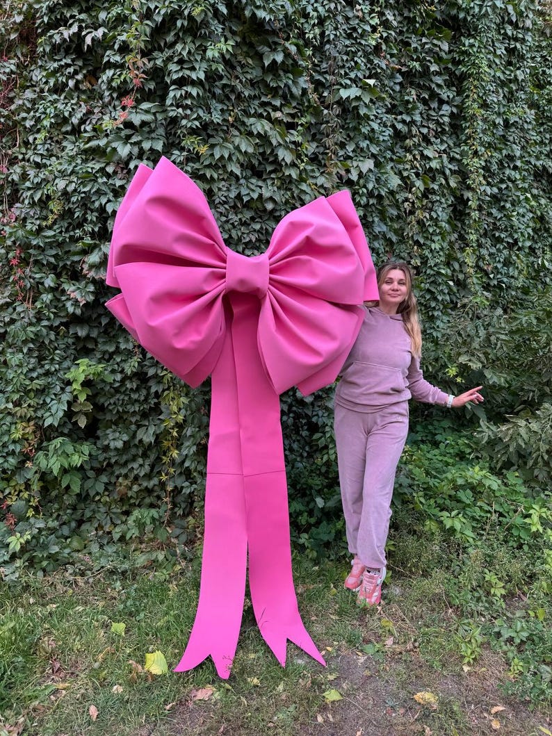 Large Pink Bow for Valentine’s Day Decor Oversized Decorative Bow for ...