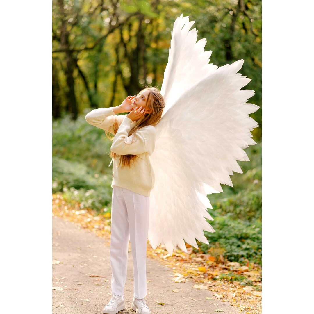 Wedding Photo Booth Props Angel White Cupid Wings Costume Cosplay ...