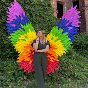 Rainbow Angel Wings, Multicolored Wings, Wings for Adults, Rainbow ...