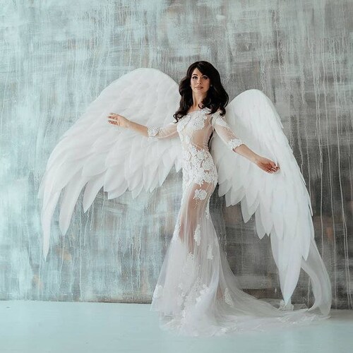 Angel Wings White Costume Adult Halloween Christmas Cosplay Etsy