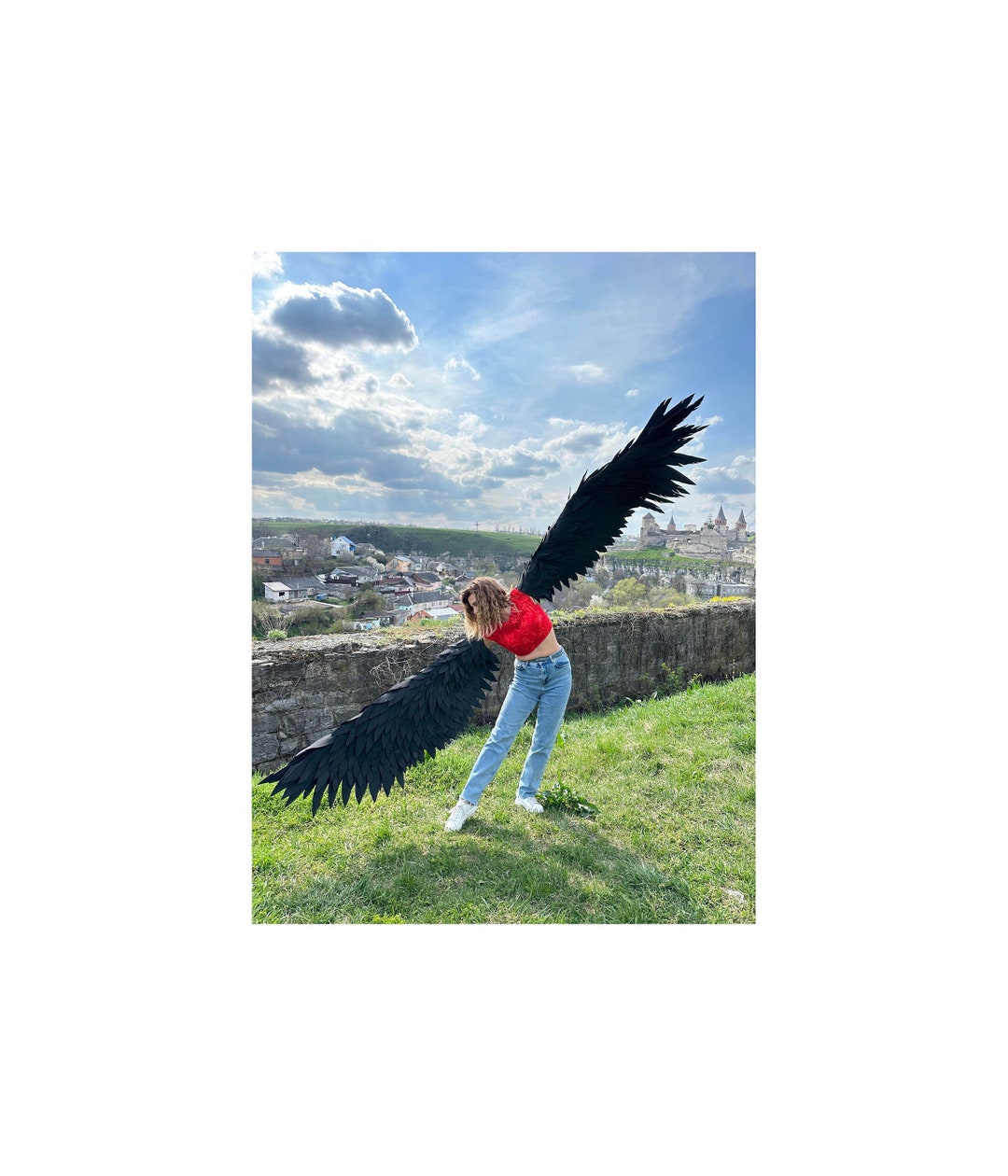 Black Wings and Tail Cosplay Costume Adult Costume, Hand Wings ...