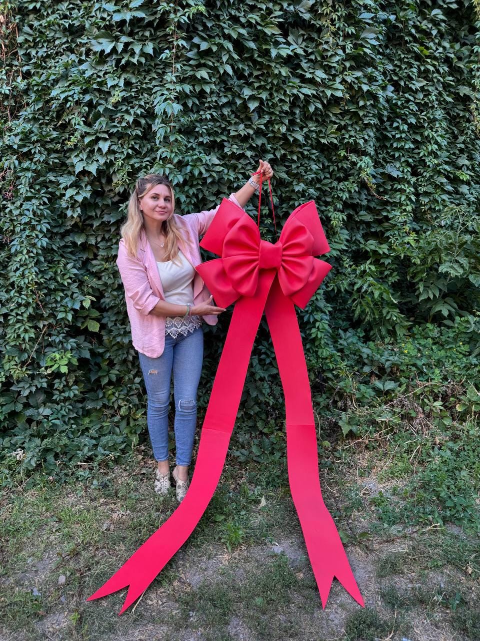 Christmas Tree Bow, Large Red Bow, Removable Big Bow, Wall or Door ...
