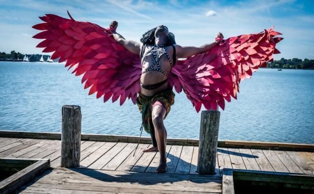 Red Angel Wings Cosplay Hawks Cosplay Women Burning Man - Etsy