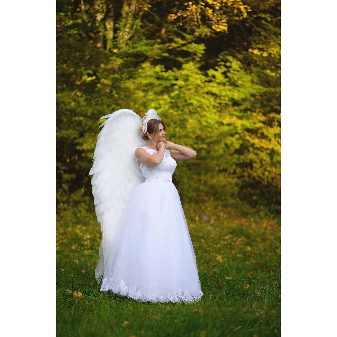 Аngel Wings сosplay Costume White Big Girl Outfit Carnival Costume ...