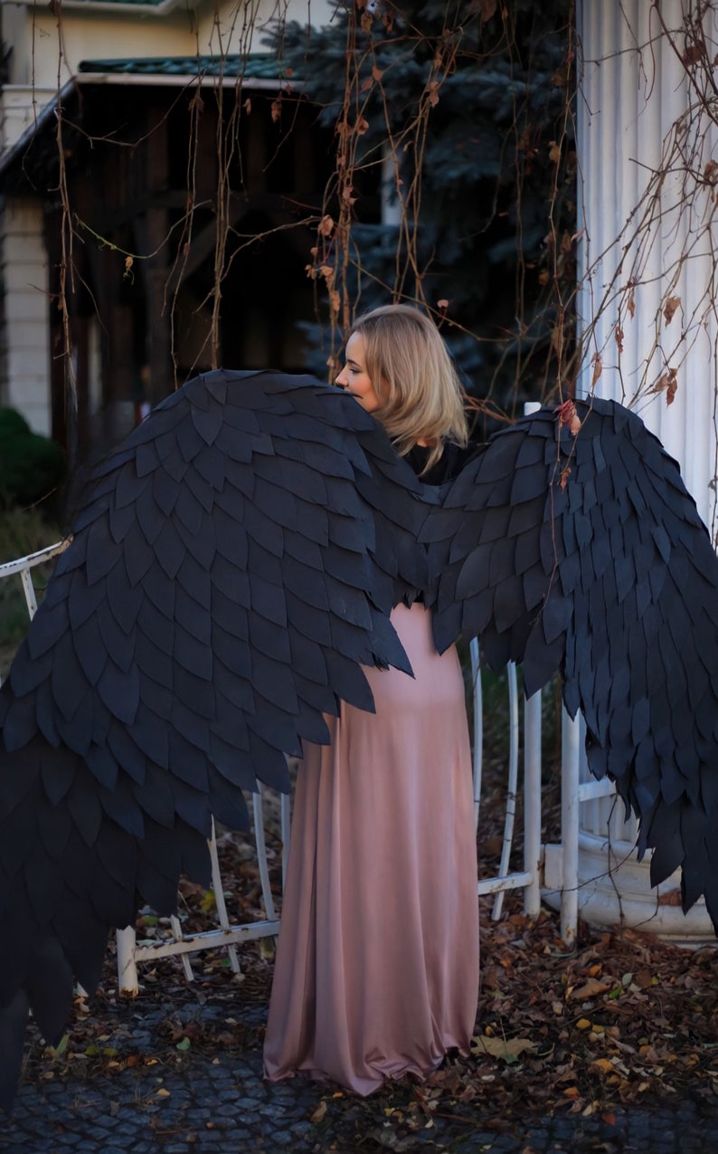 Devil Black Wings Angel Costume Adult Moveable Wings Demon - Etsy
