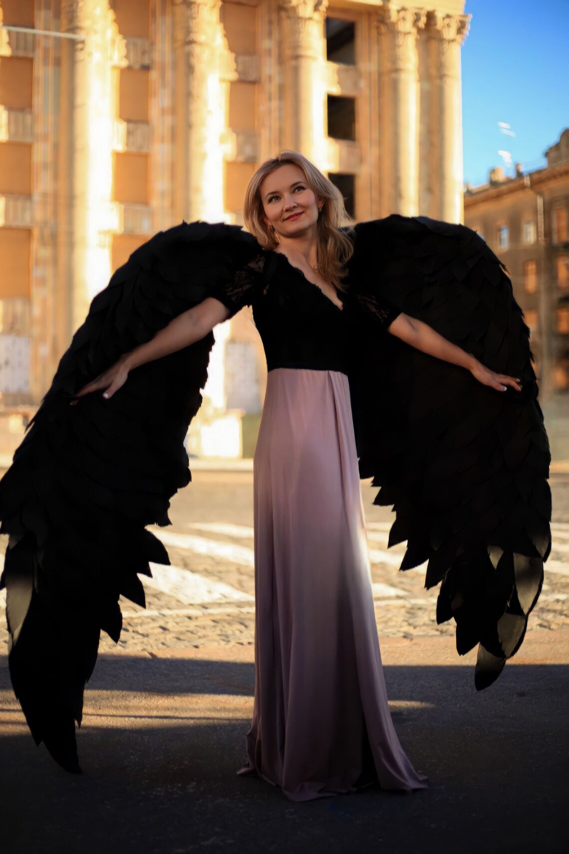 Devil Black Wings Angel Costume Adult Moveable Wings Demon - Etsy