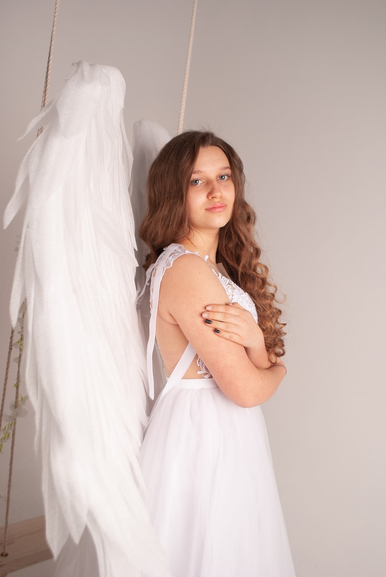 White Angel Wings Adult Costume Cosplay Sexy Halloween Costume Etsy