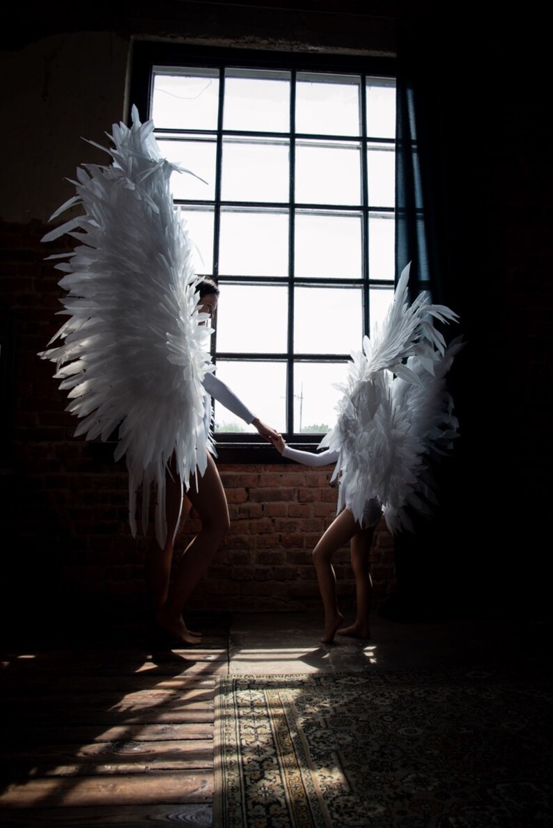 Wings Cosplay Sexy White Angel Wings Big Costume Carnival Etsy