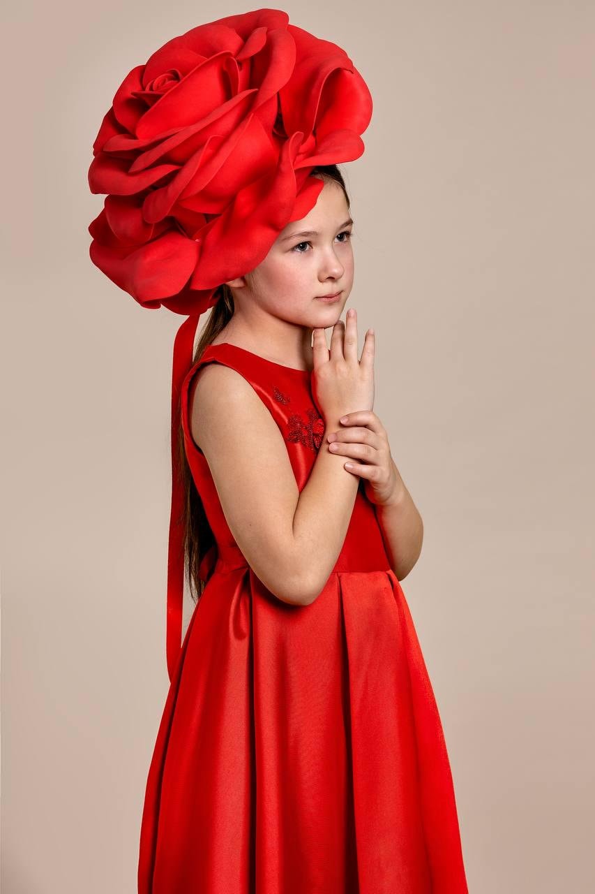 Headpiece Rose on the Head, Flower Hat,hair Accessories, Rose Hat, Rose ...