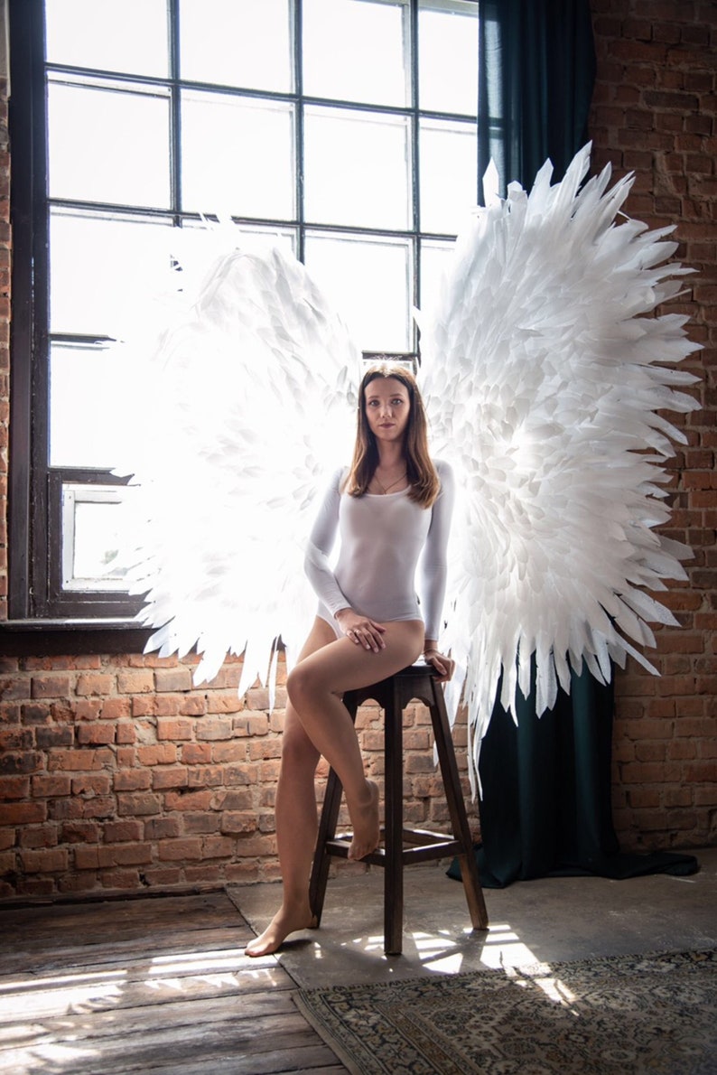 Wings Cosplay Sexy White Angel Wings Big Costume Carnival Etsy
