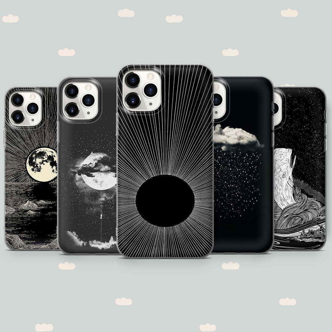 Blackwork Black Sun Dark Art Phone Case for iPhone Samsung Huawei ...