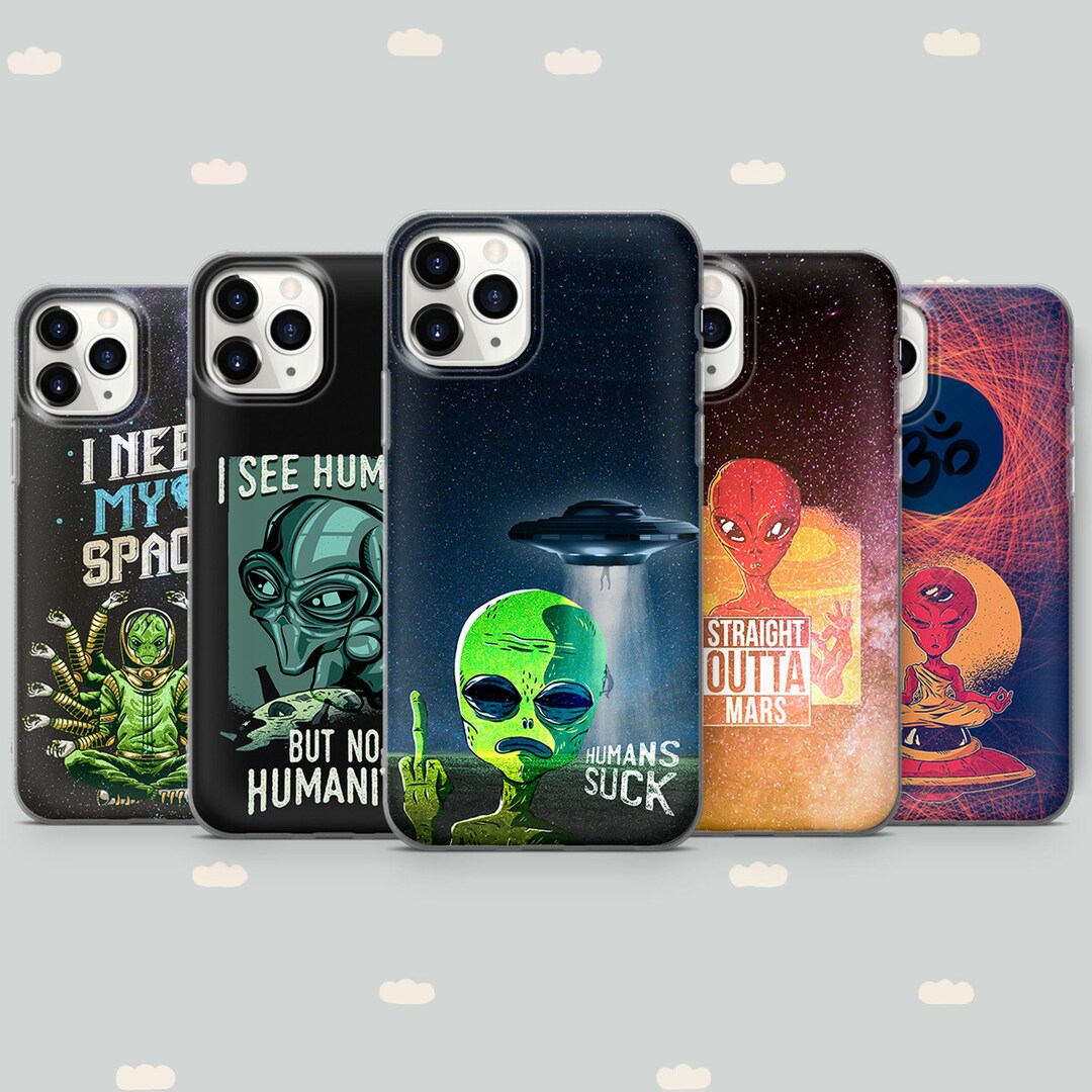 Space Alien Phone Case for iPhone Samsung Huawei Realme Honor Asus ...