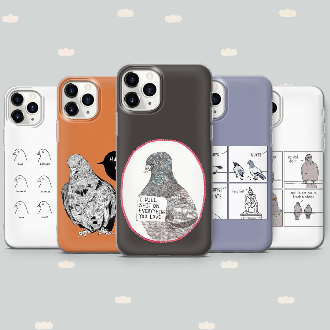 Funny Pigeons Phone Case for iPhone Samsung Huawei Realme Honor Asus ...