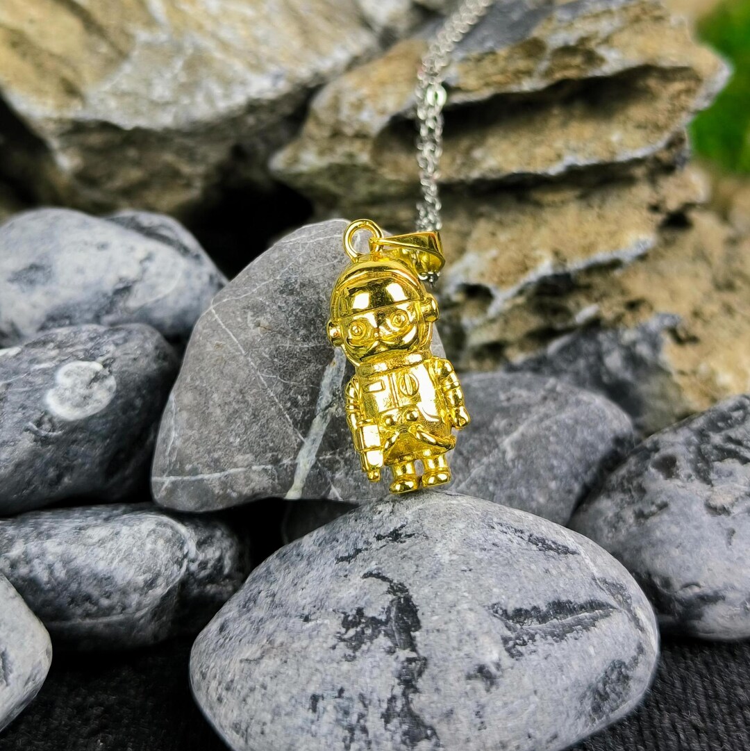 S925 Sterling Silver Labubu Astronaut Pendant – Popmart Bunny Necklace ...