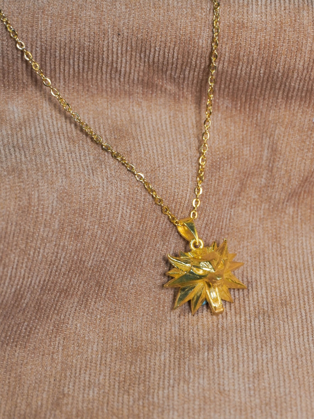 The Witcher Fan Made Inspired Wild Hunt Logo Brass Necklace stainless ...