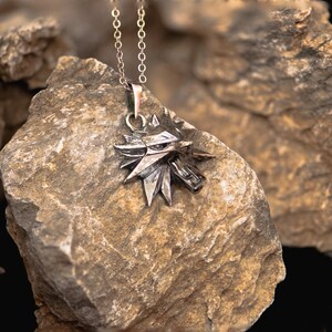The Witcher Fan Made Inspired Wild Hunt Emblem Silver Pendant– 24K Gold ...