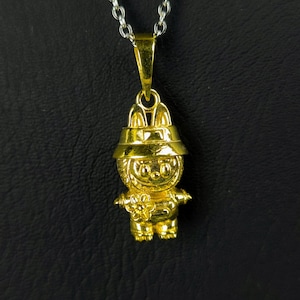 Inspired the Monster Labubu Doll Fanmade Labubu Necklace & Charm 24K ...