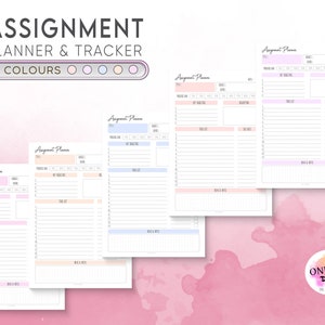 Assignment Tracker Editable & Printable PDF | Assignment Planner ...