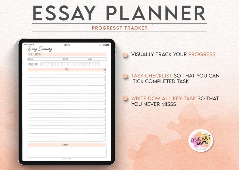 Simple Essay Planner Printable 8pg BUNDLE | 160 Free PNG Sticky Notes ...