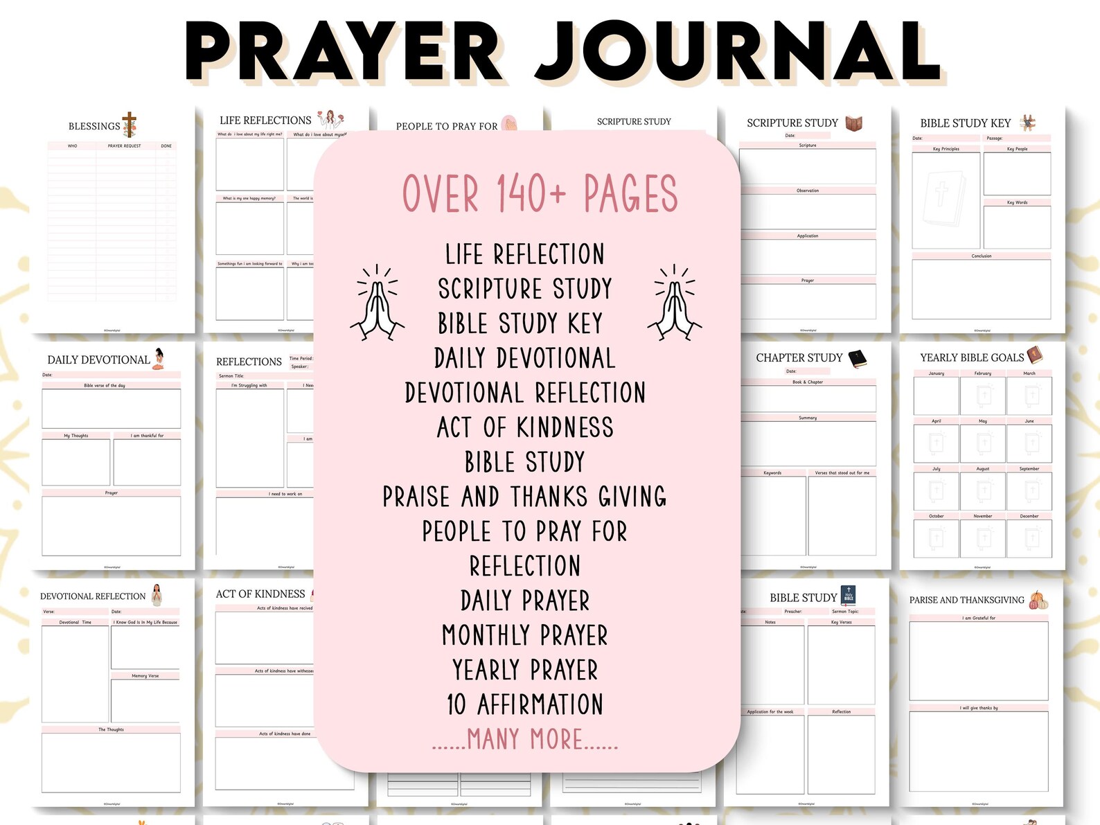 Prayer Journal Printable | Bible Study Guide | Gratitude Journal ...