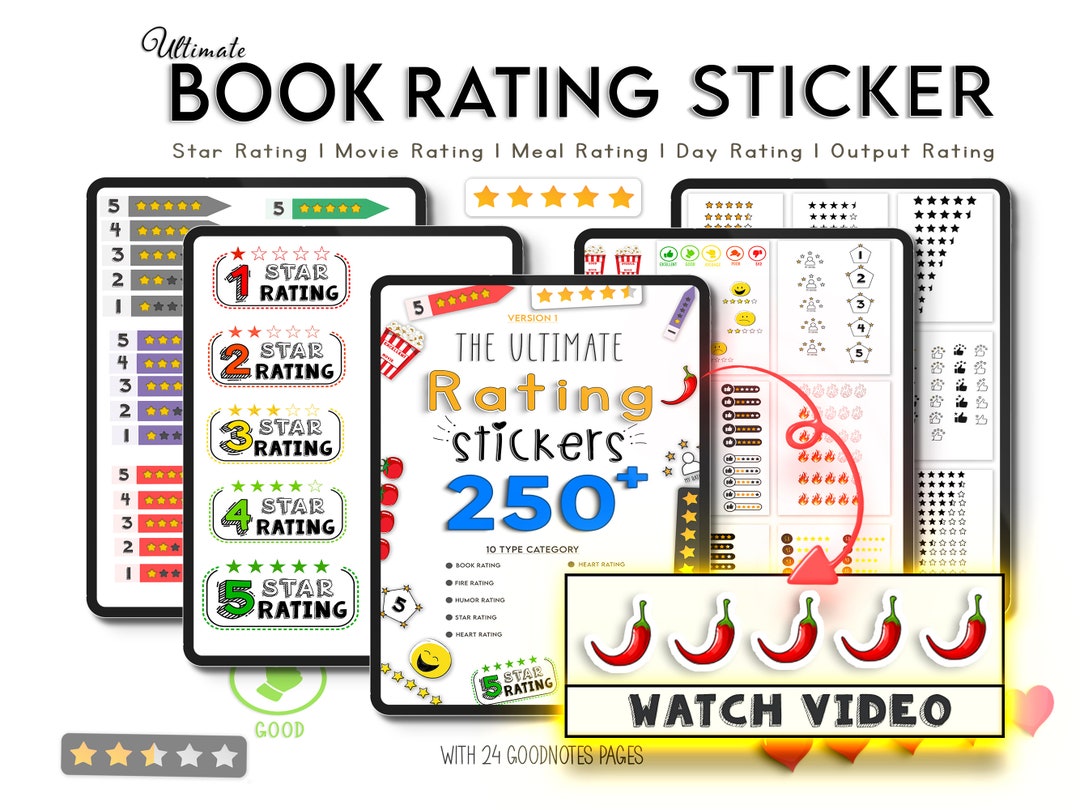 Star Rating Sticker, Reward Rating Sticker, Book Rating ,spice Rating ...