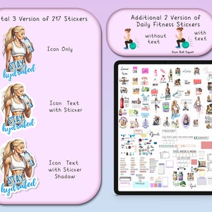 Ultimate Digital Health and Fitness Stickers , Digital Planner Stickers ...