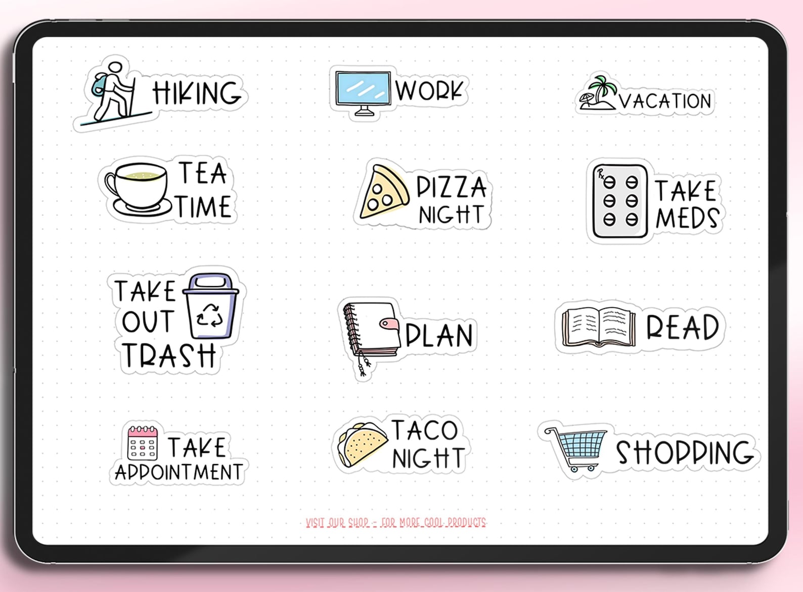Everyday Cute Life Icon Digital Stickers for Goodnotes & Notability ...