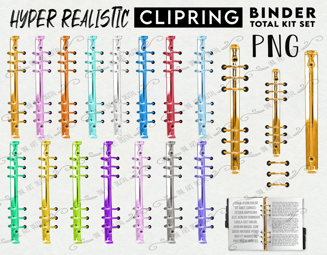 Realistic Digital Planner Rings Digital Planner Toolkit - Etsy