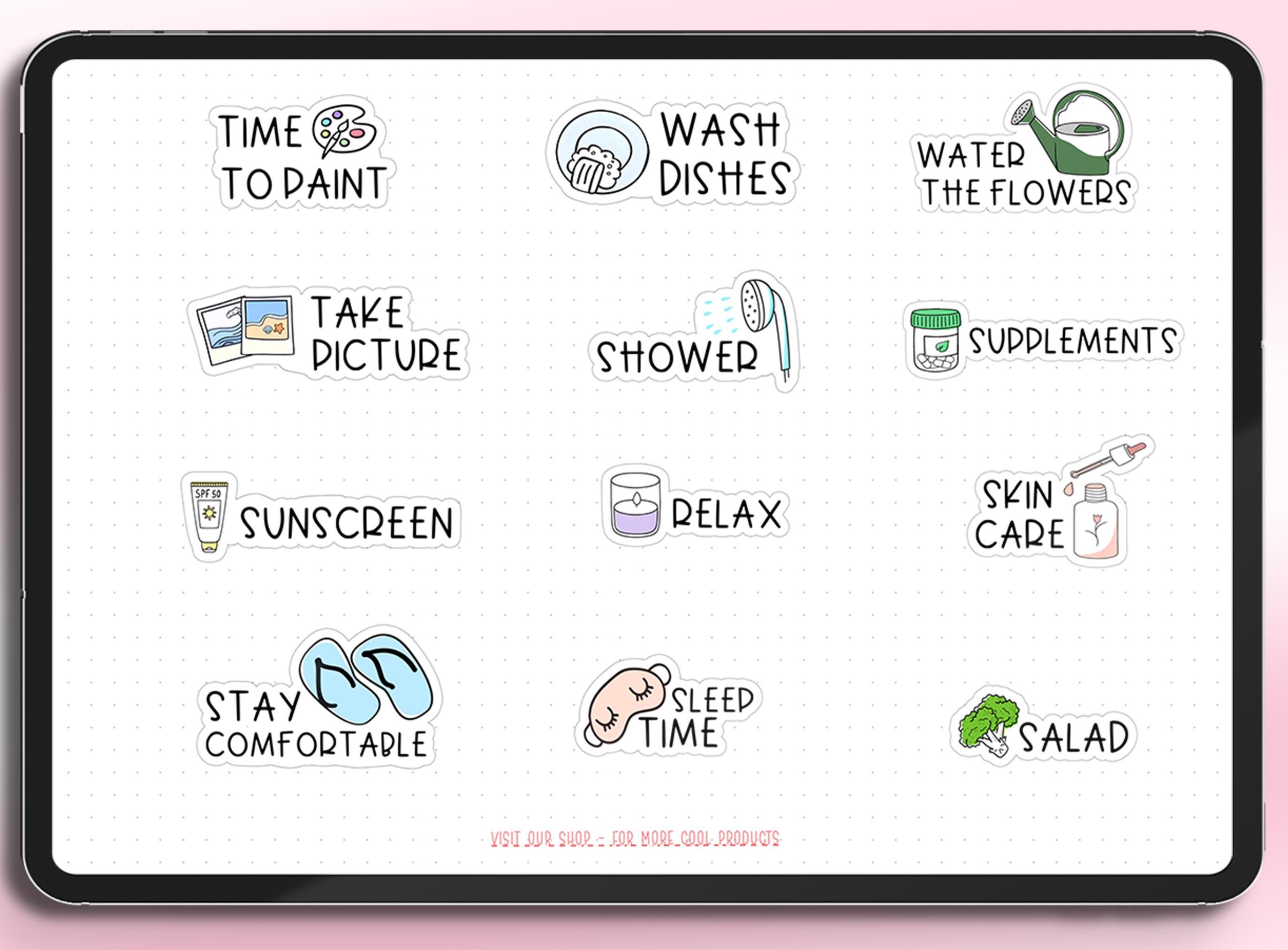 Everyday Cute Life Icon Digital Stickers for Goodnotes & Notability ...