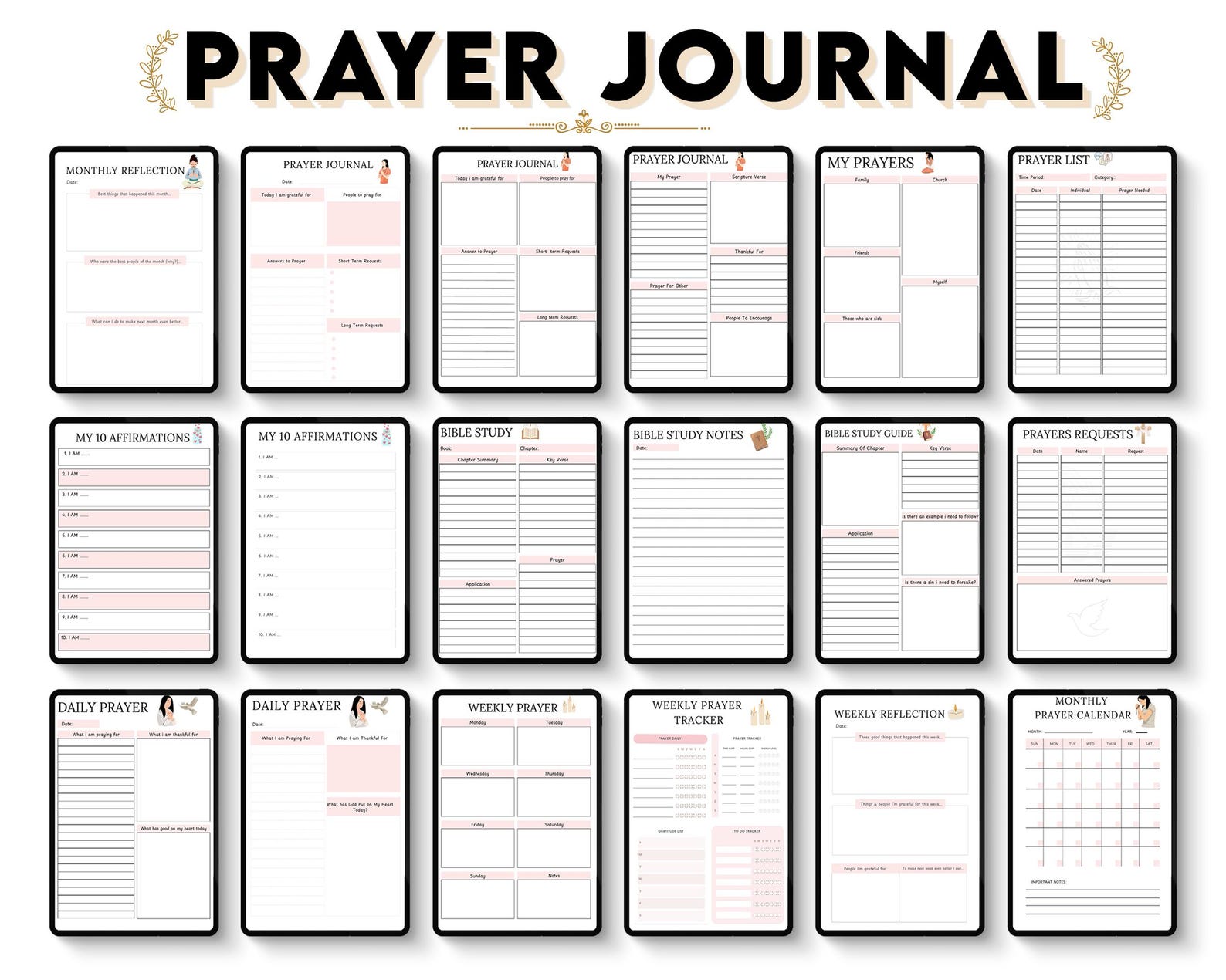 Prayer Journal Printable | Bible Study Guide | Gratitude Journal ...