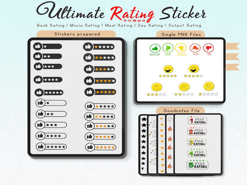 Star Rating Sticker, Reward Rating Sticker, Book Rating ,spice Rating ...